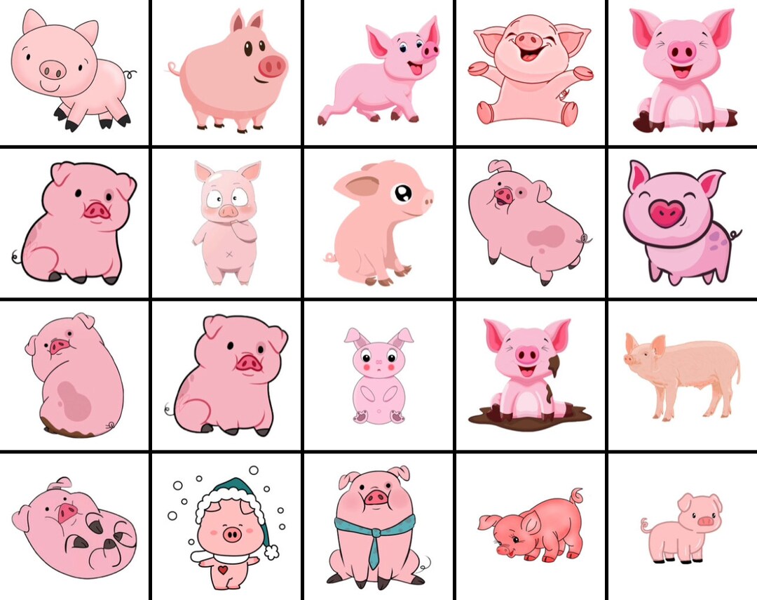 20 Images: Pig, Barn Animal, Farm Animal Clipart/png Bundle, Digital ...
