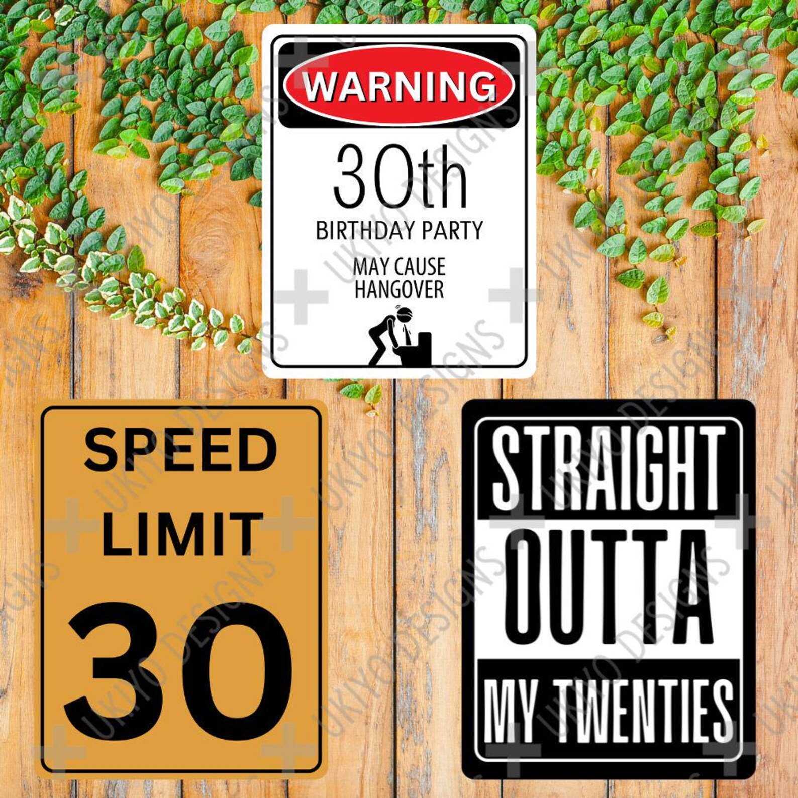 30th Birthday Sign Decor Bundle, 30th Props, Party Supplies ...