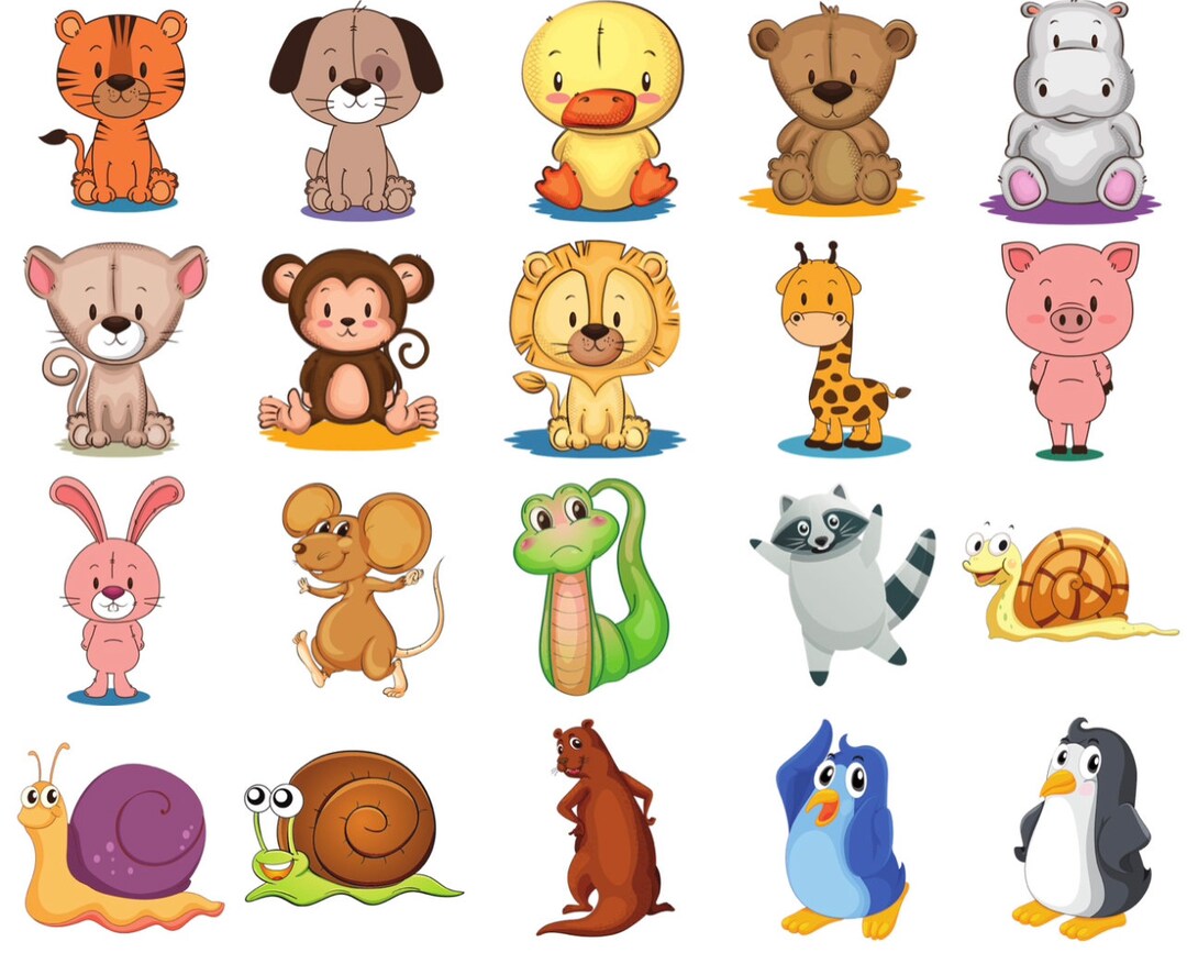 20 Images: Random Animals Clipart/png Bundle, Digital Download, Ukiyo ...