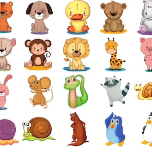 20 Images: Random Animals Clipart/png Bundle, Digital Download, Ukiyo ...