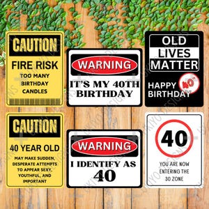 40th Birthday Sign Decor Bundle, 40th Props, Party Supplies ...