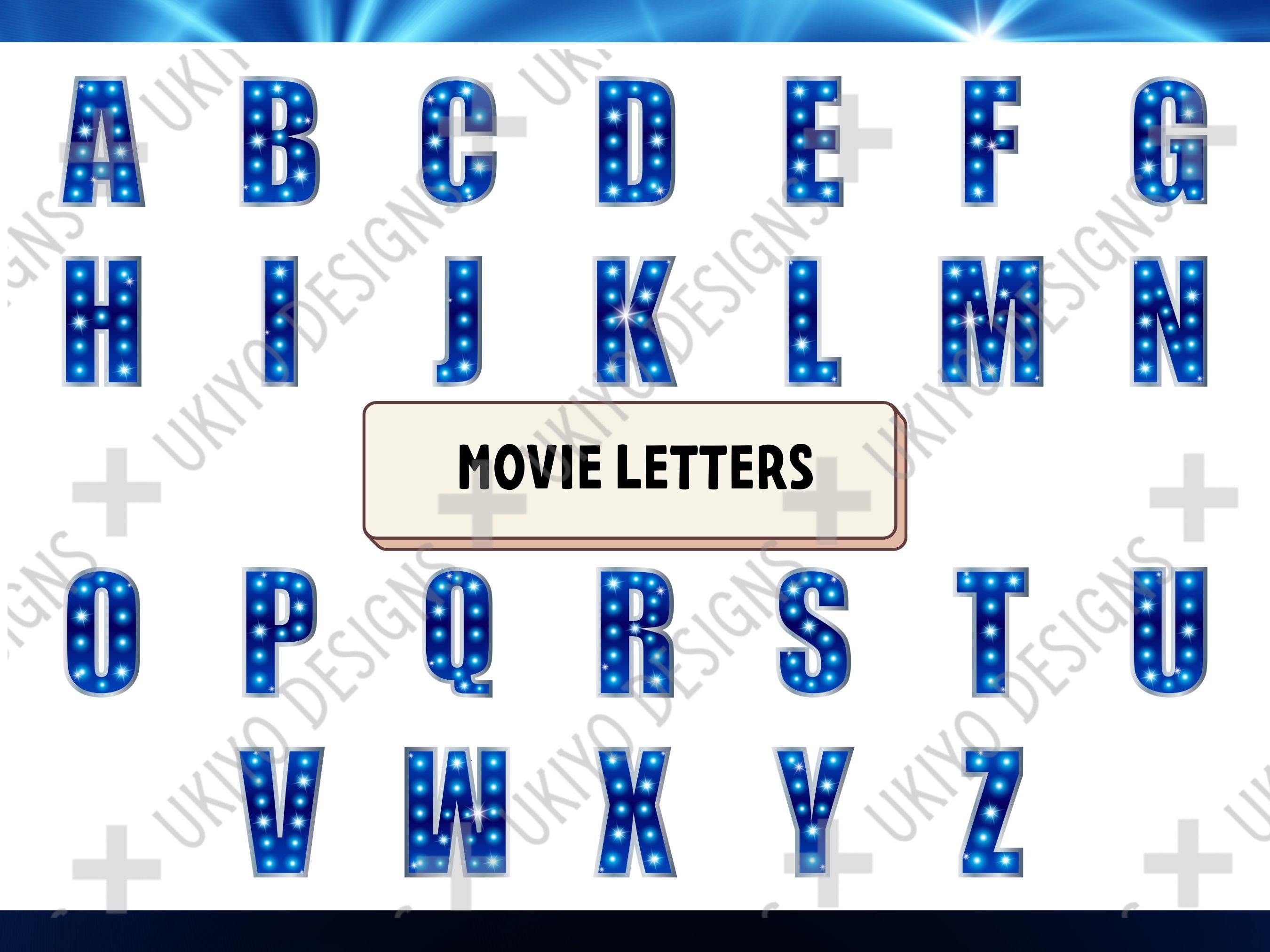 Movie Letters Clipart/png ONLY Bundle Digital Instant - Etsy
