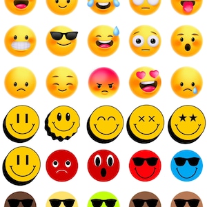 Smiley Face, Emoji, Cute Emoticons, Funny Faces PNG ONLY| Printable ...