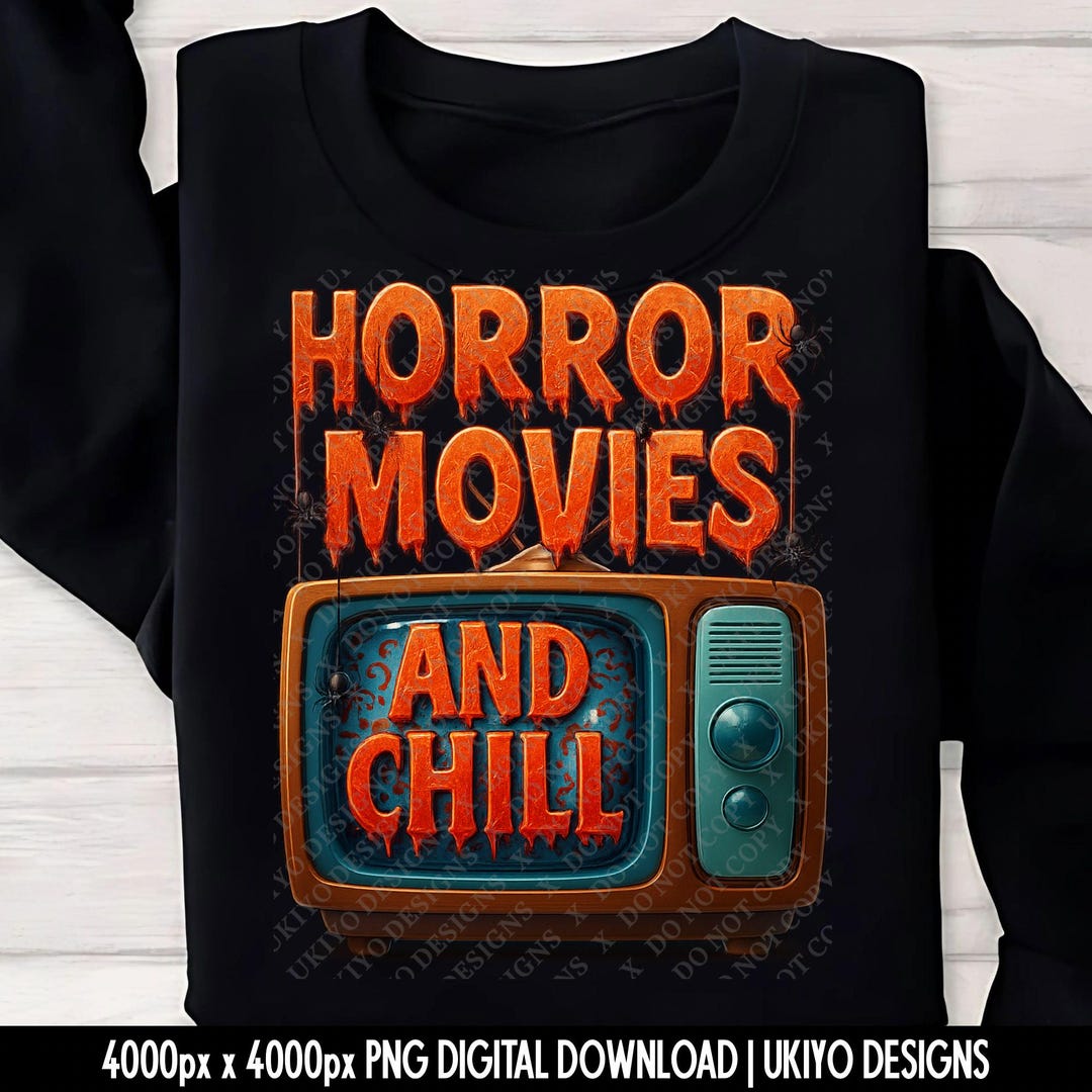 Horror Movies and Chill PNG Bundle, Halloween TV Clipart, Scary Movie ...