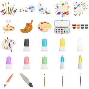 155 Art Supplies, Paint Brush, Markers, Paper Clips, Dry Erase/chalk ...