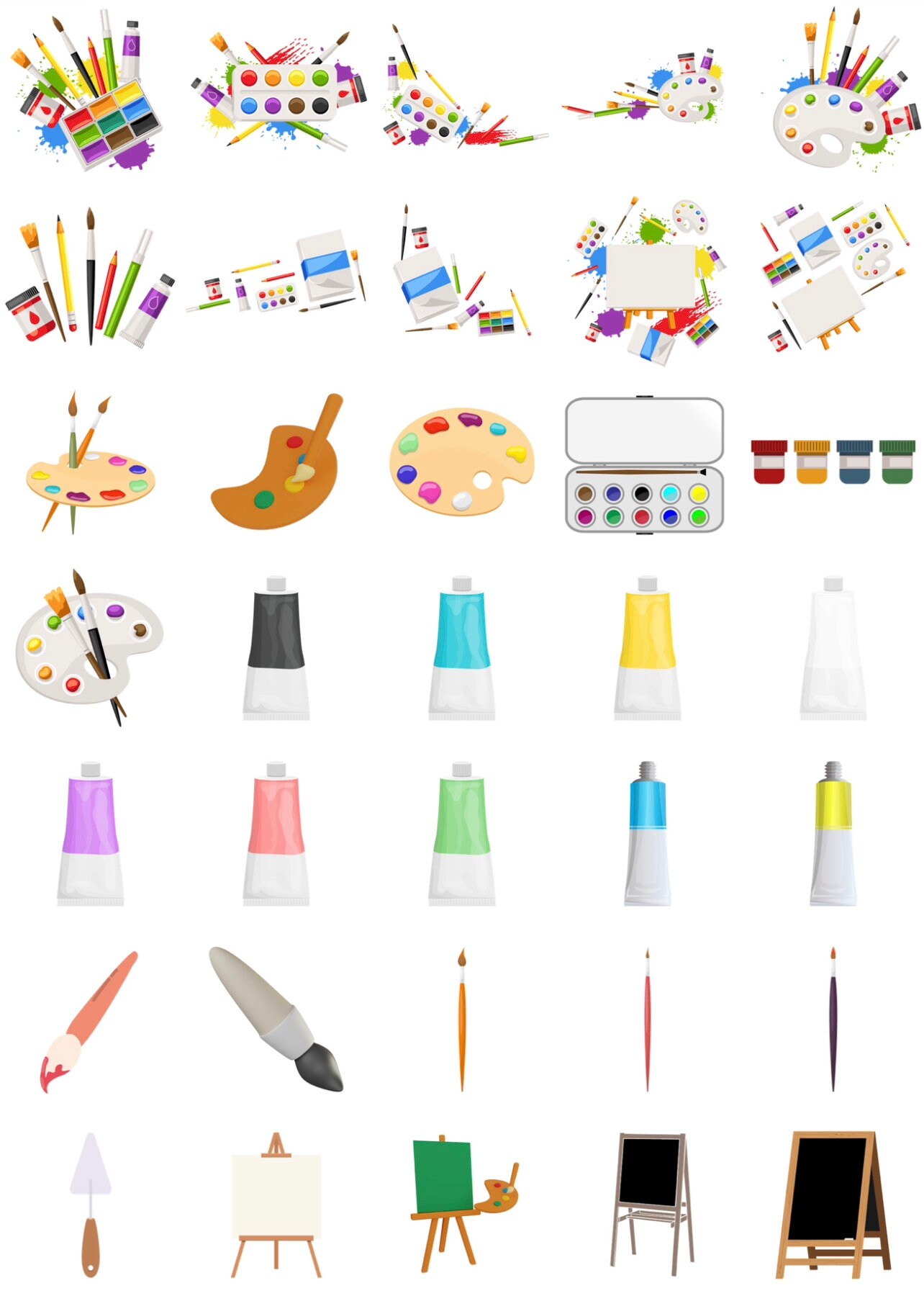 155 Art Supplies, Paint Brush, Markers, Paper Clips, Dry Erase/chalk ...