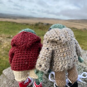 Frog in a Crochet Jacket, Trousers and Boots - Poseable Handmade Green ...