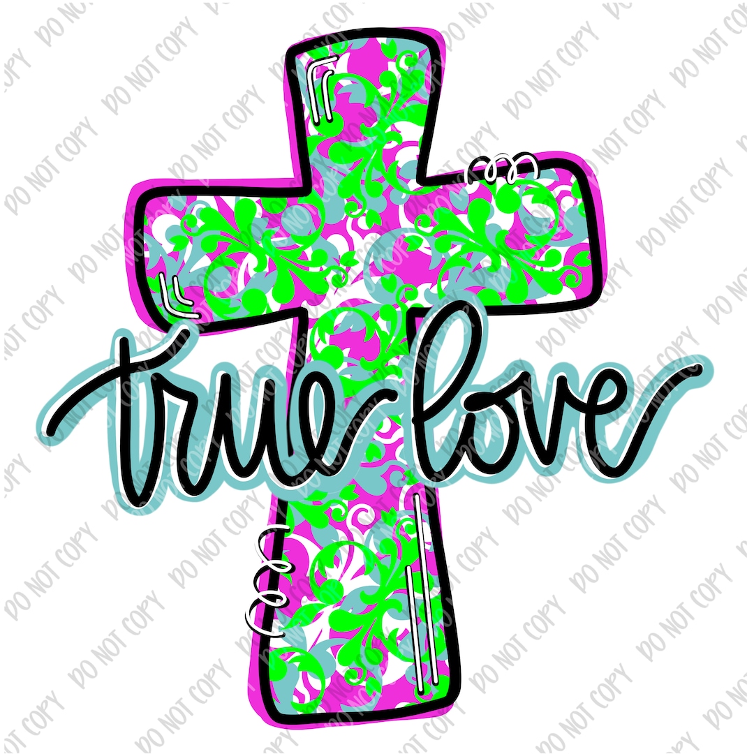 True Love Cross 2 - PNG File - Valentines - Heart Cross - Tshirt Design ...