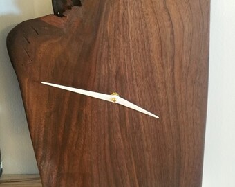Black Walnut Live Edge Wall Clock - Etsy
