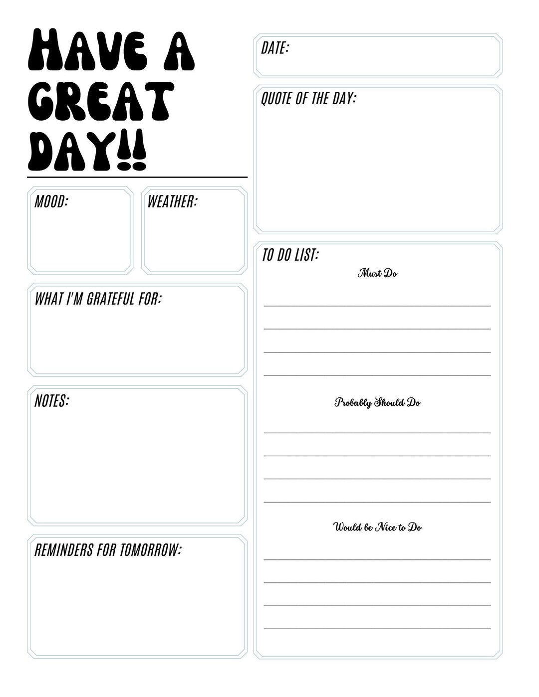 Groovy Daily Planner Pdf-daily Planner Organizer-downloadable - Etsy