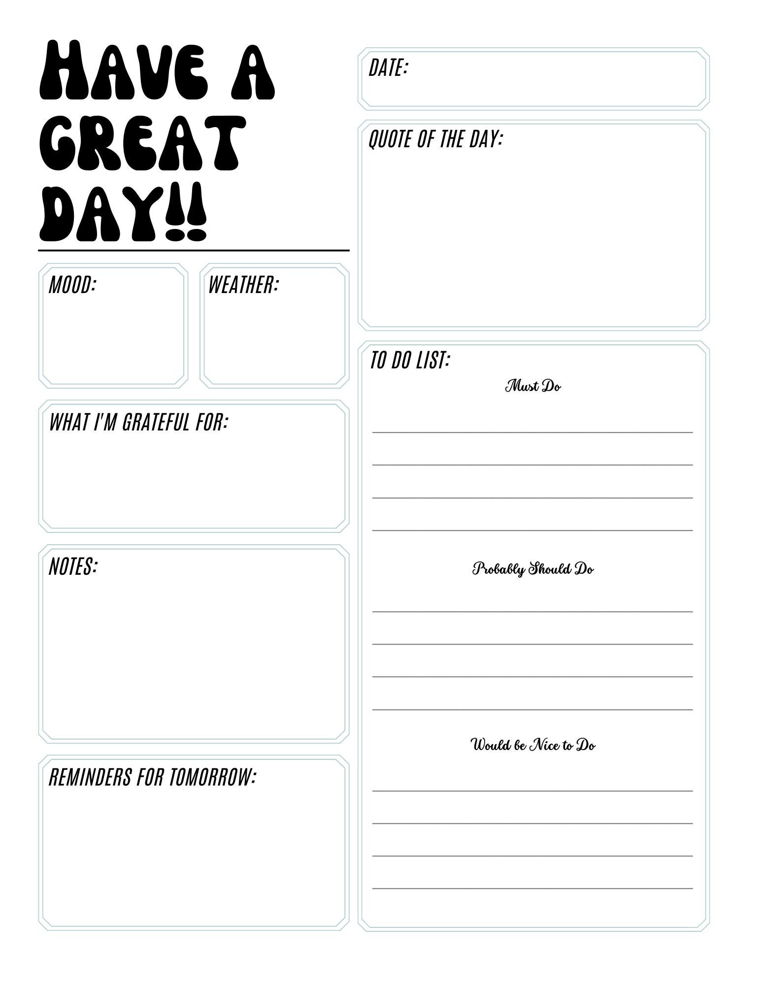 Groovy Daily Planner Pdf-daily Planner Organizer-downloadable - Etsy