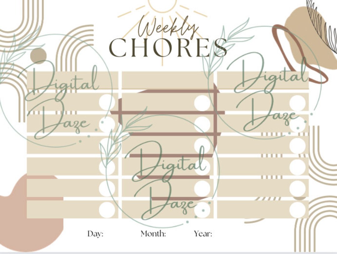 Boho Chore Chart PDF - Etsy