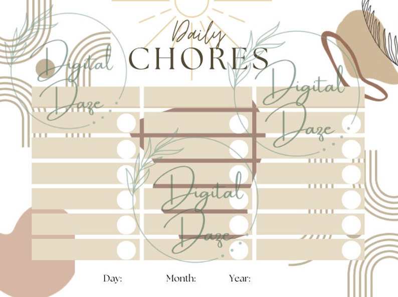 Boho Chore Chart PDF - Etsy
