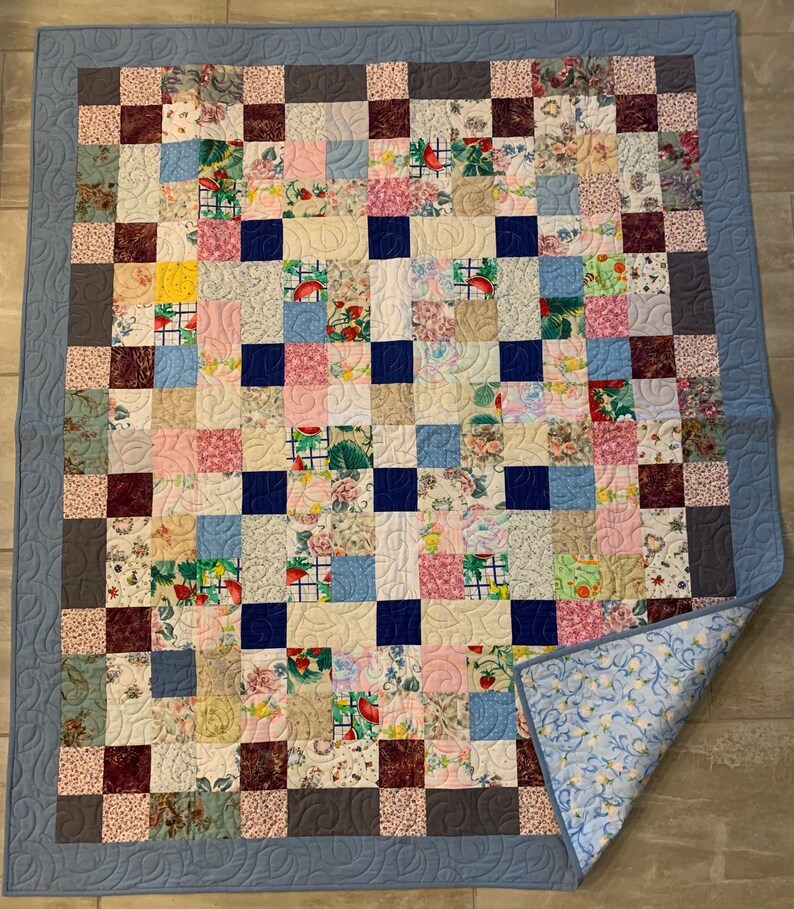 Blue Multicolor Lap Quilt - Etsy