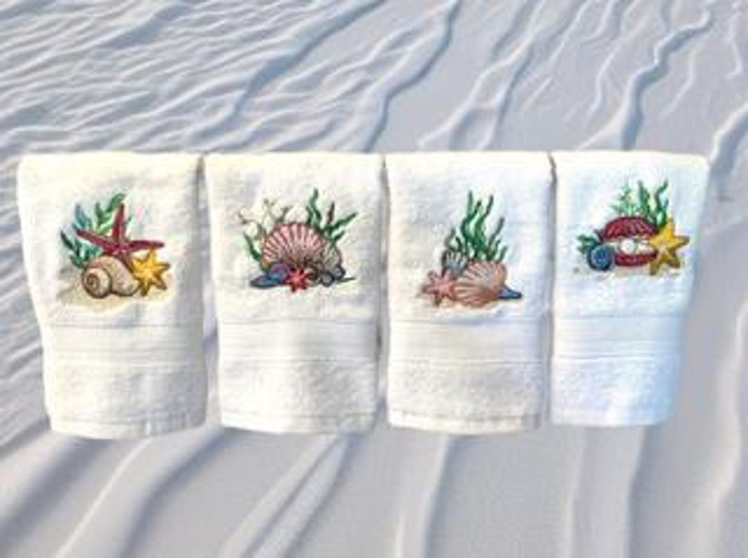 Fingertip Towels - Seashell (set or Individual) - Etsy