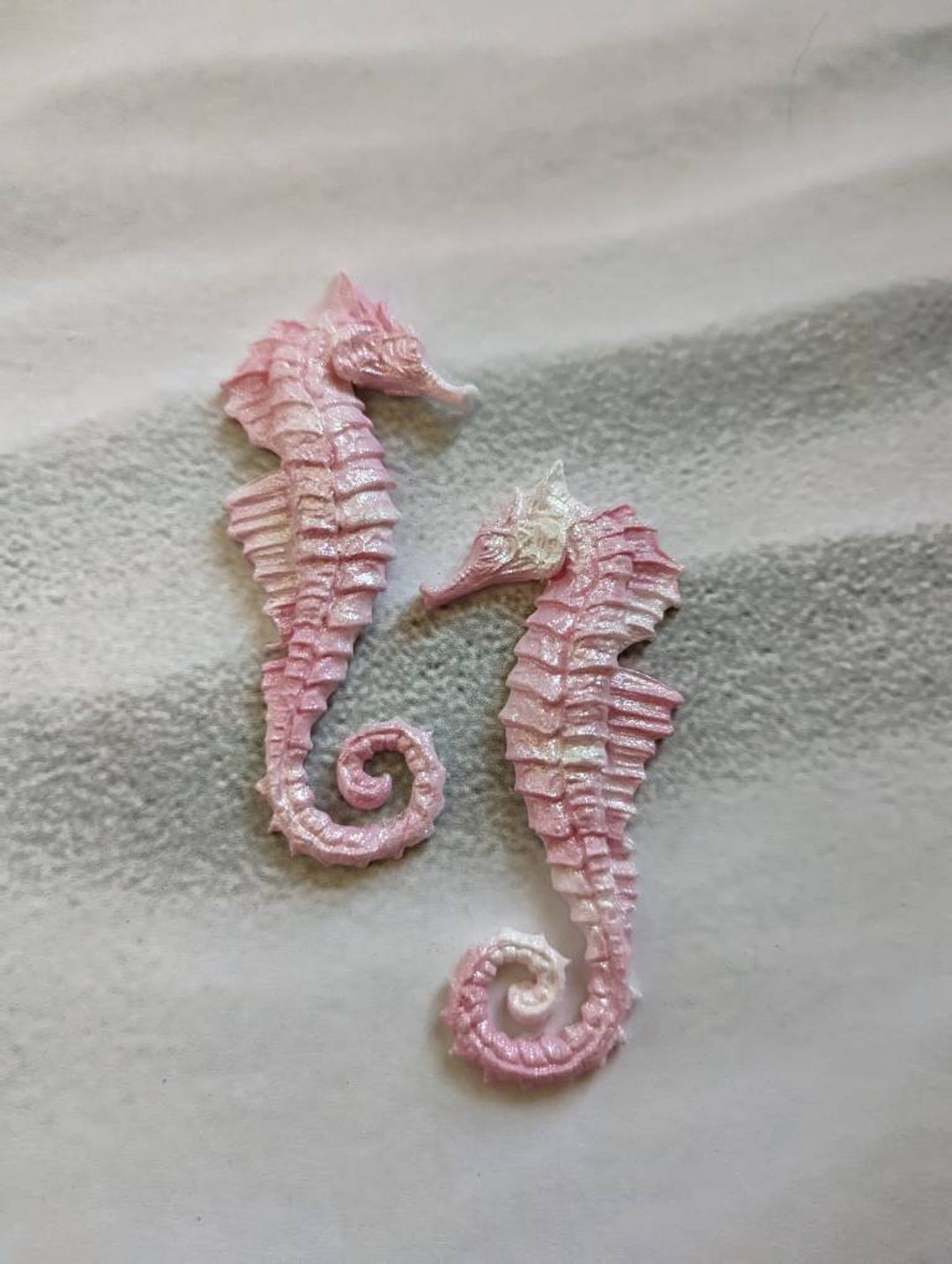 Pastel Pink Edible Seahorses Pair - Etsy