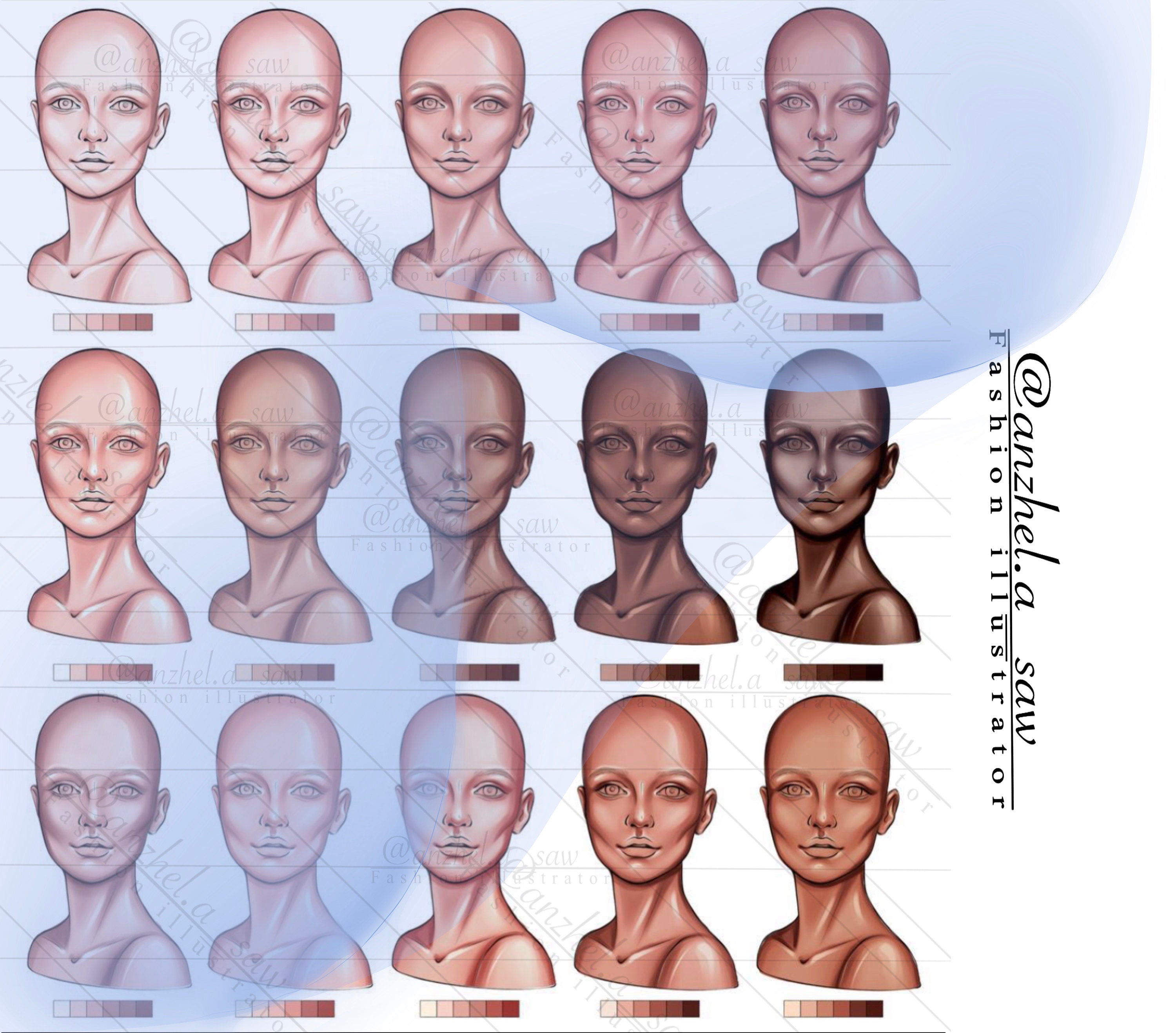 22 Skin Tone Color Palettes | Asian Skin Tone | African Color Palettes ...