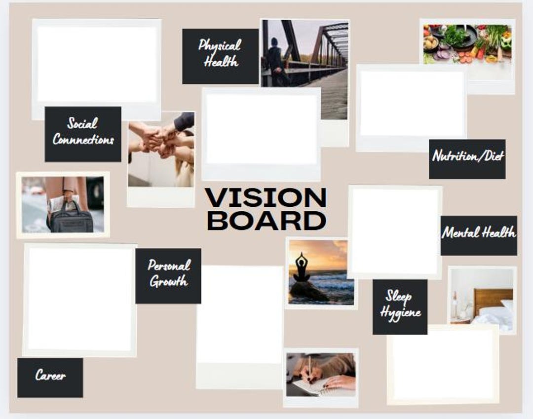 Printable Lifestyle Vision Board: Fitness & Wellness - Etsy