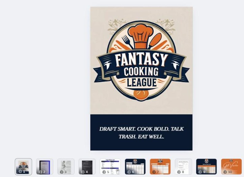 Printable Fantasy Cooking League: Fun Kitchen Competition Game (PDF) - Etsy