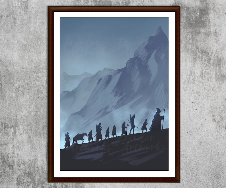 Lord of the Rings Poster Set Minimalist Hobbiton Caradhras - Etsy