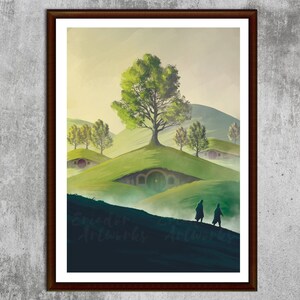 Lord of the Rings Poster Set Minimalist Hobbiton, Fellowship of the ...
