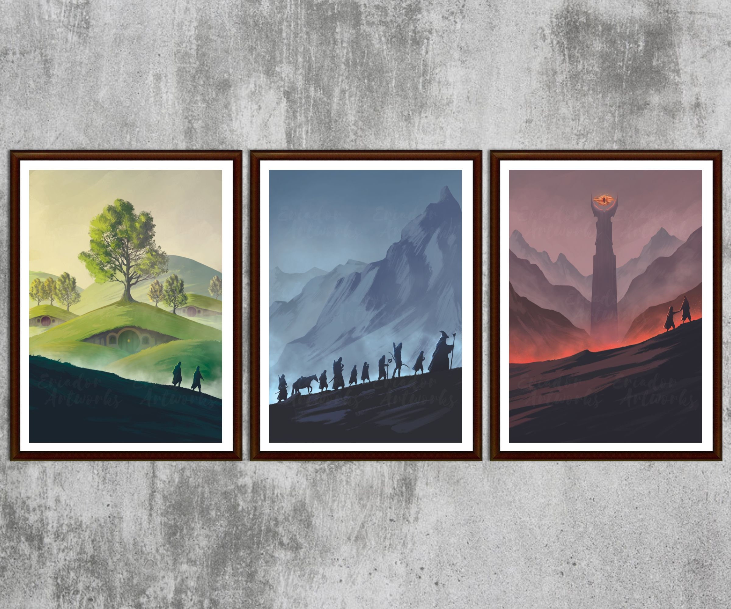 Lord of the Rings Poster Set Minimalist Hobbiton Caradhras - Etsy UK