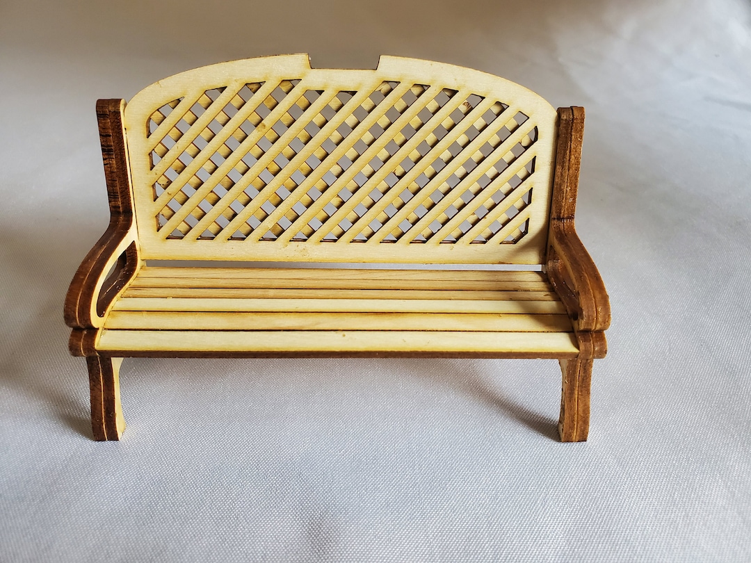 Miniature Park Bench With Lattice - Etsy