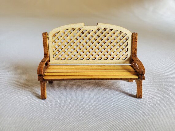 Half Scale Miniature Park Bench With Lattice - Etsy