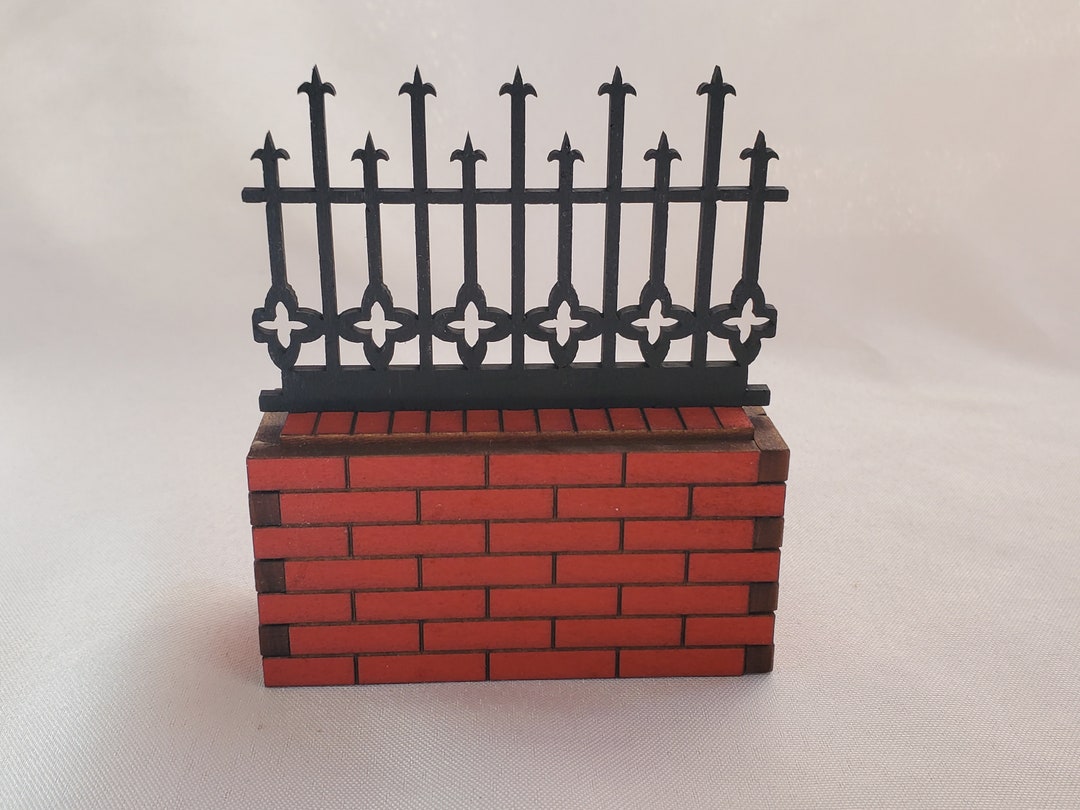Single Brick Dollhouse Wall With Widow Fence Section - Etsy