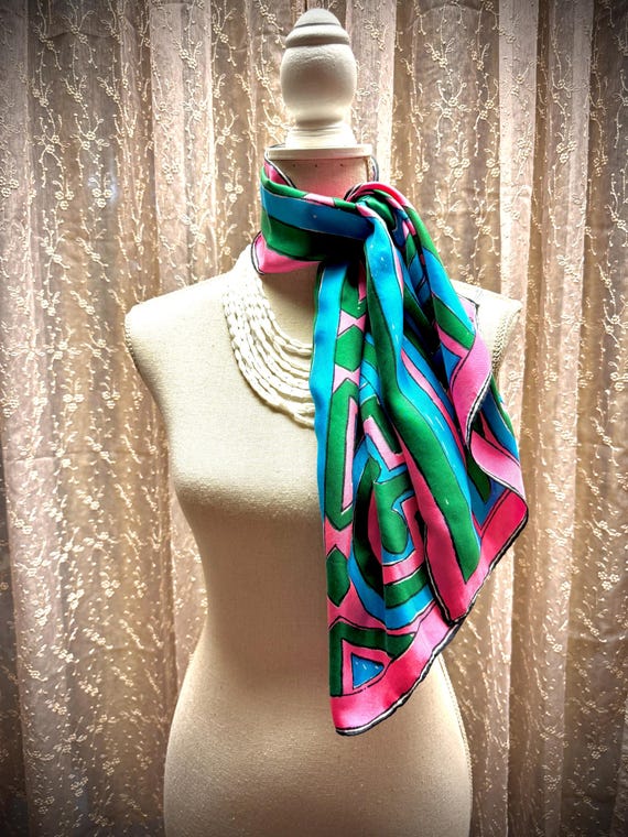 Silk scarf geometric design - Gem