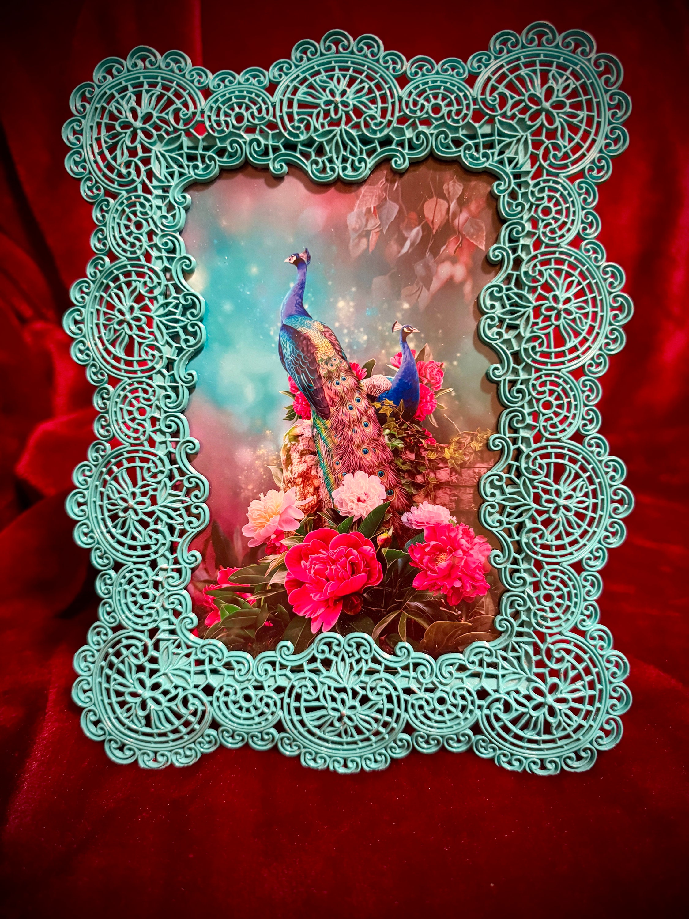 Lacey Teal Photo Frame, 4x 6, Metal Frame - Etsy