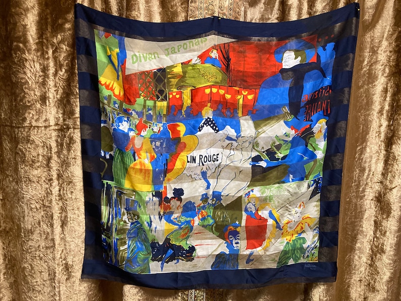 Moulin Rouge Silk Scarf, Toulouse Lautrec, Patricia, Paris - Etsy