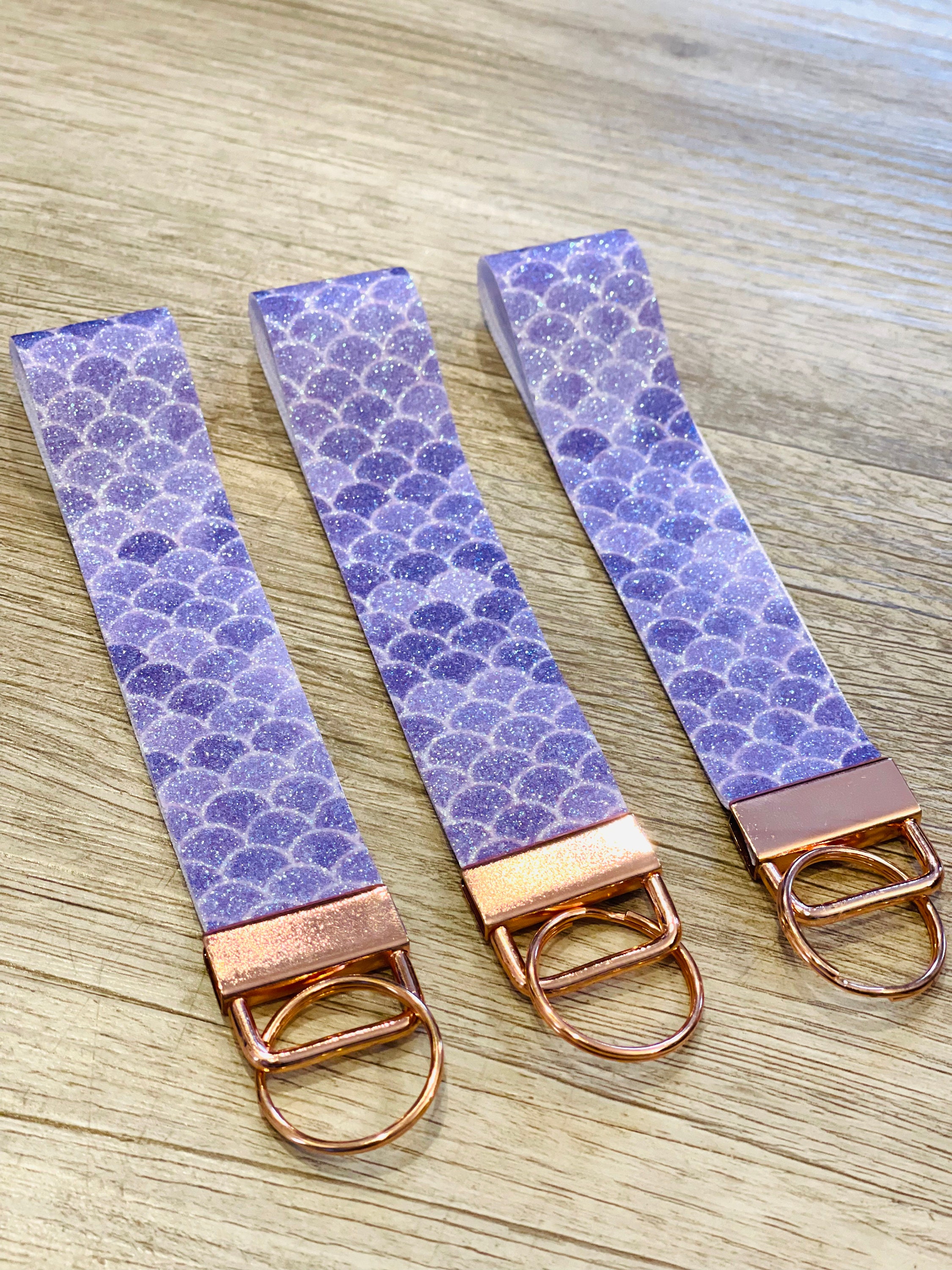 Mermaid Purple Glitter Keychain Wristletsparkle Mermaid Scales - Etsy