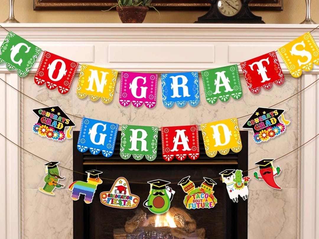 Graduation Party Decorations 2025, Fiesta Theme Congrats Grad Banner ...