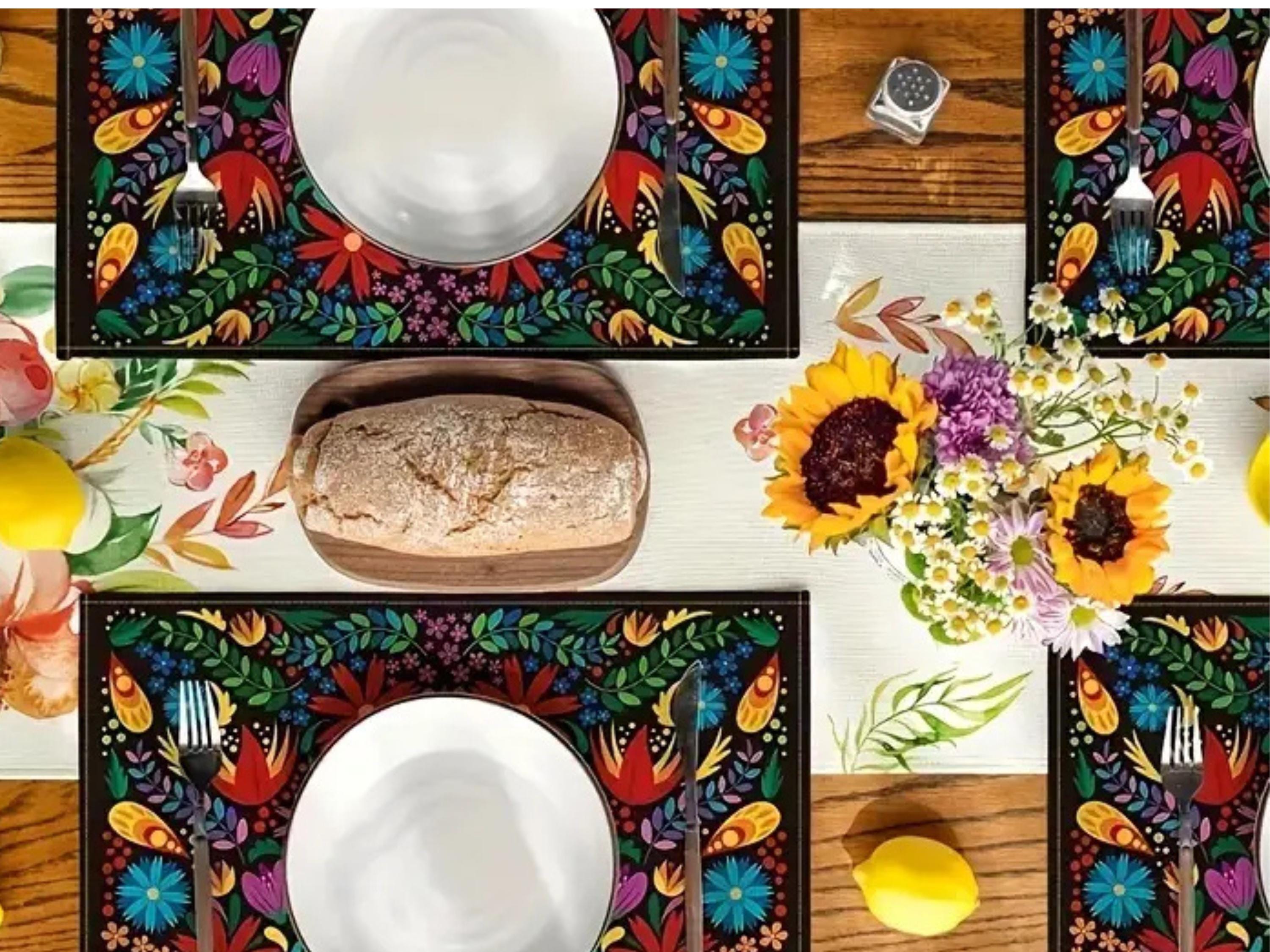 Placemats-4 Pack, Soft Fabric, Mexican Floral Placemats for Dining ...