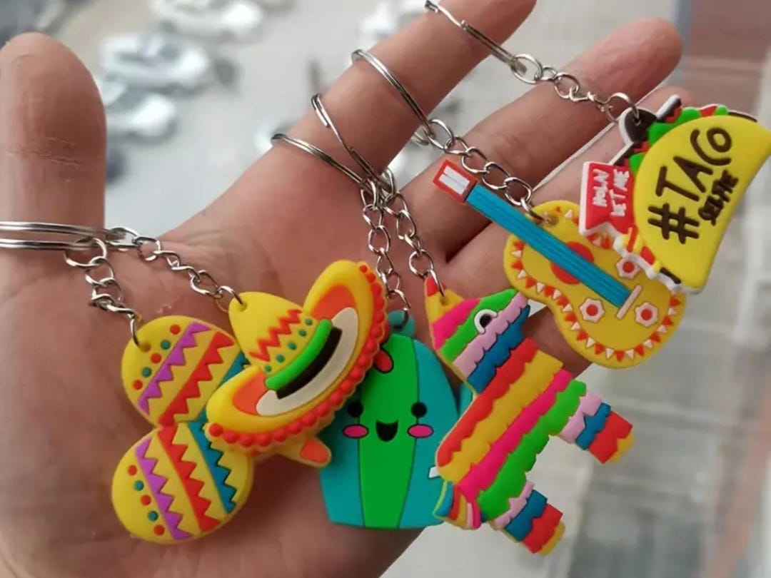 Fiesta Keychain Set - Soft Characters, Thanks Tags, and Organza Bags ...