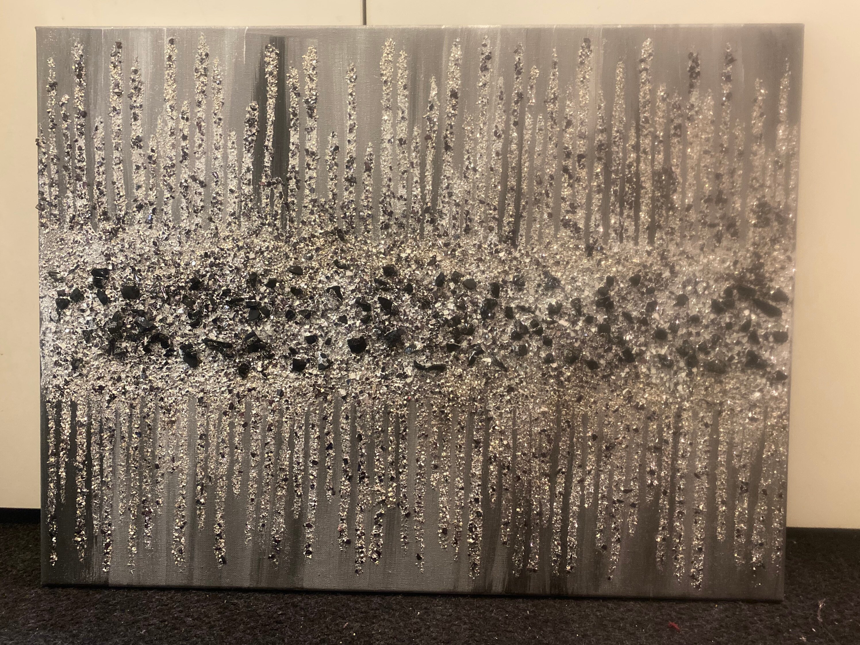 Silver Grey Glass Painting. Extra Large Canvas. Abstract Art. - Etsy