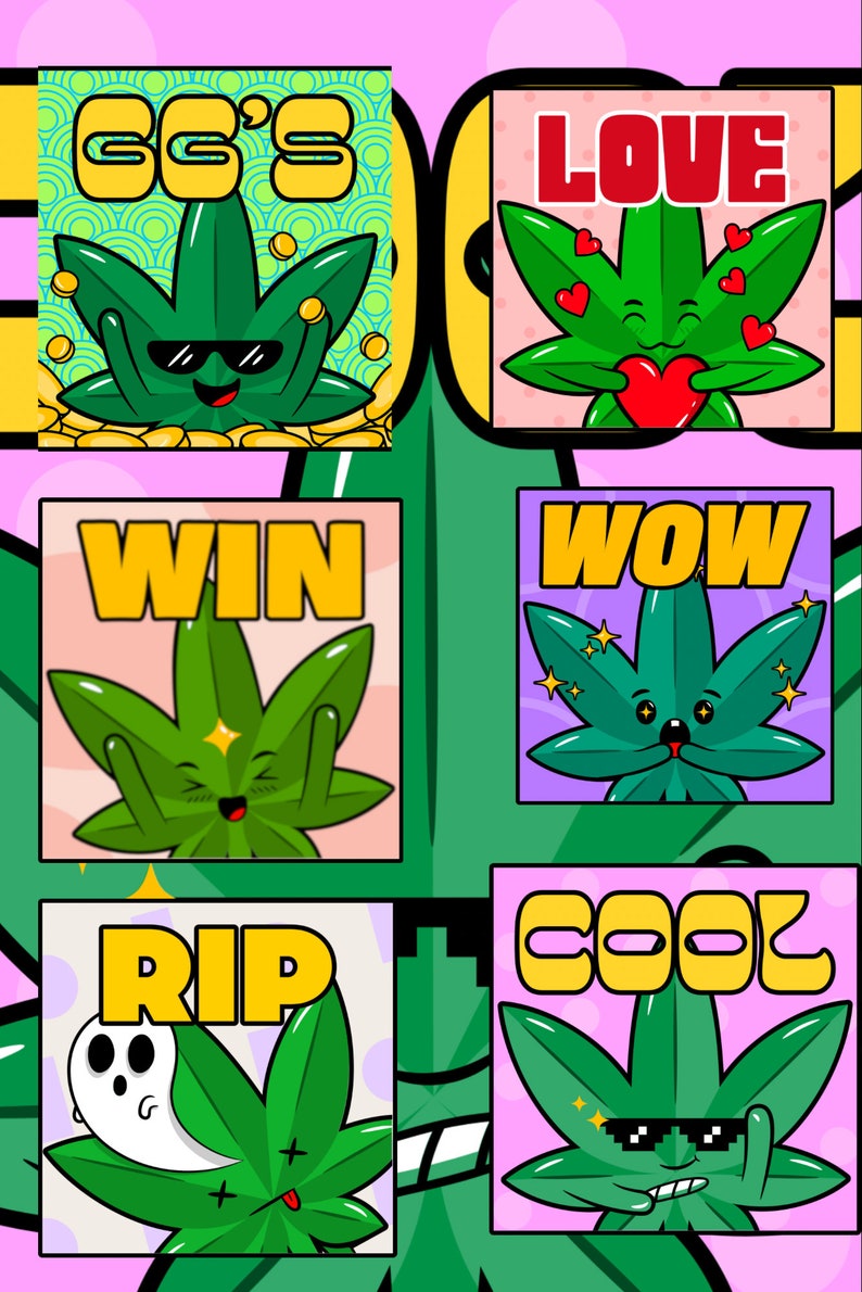 Whimsical Nature Weed Emote, Weed Twitch Emote, Animated Emotes, Cute ...