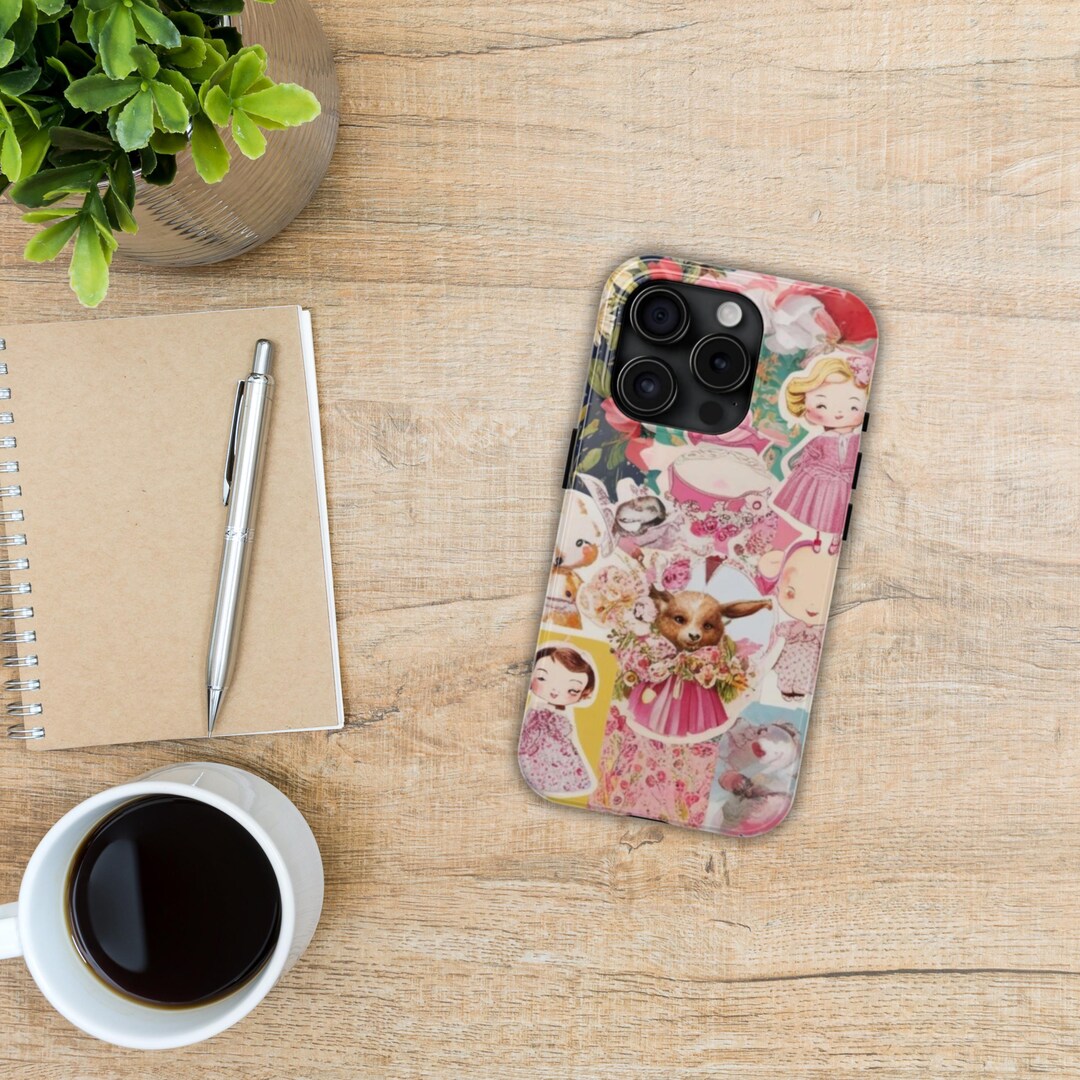 Collage Paper Doll Phone Case, Tough Phone Cases, Cute Summer iPhone 15 ...