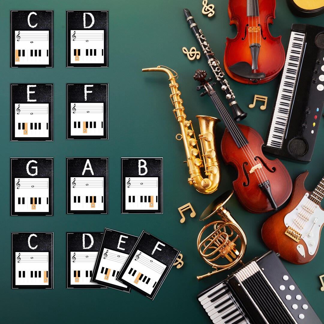 Music Notes Printable Poster Bundle, Music Wall Art, Sheet Music Decor ...