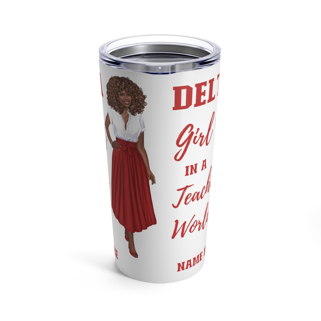 Delta Teaching Tumbler 20oz, Personalized Crimson and Cream Tumbler ...