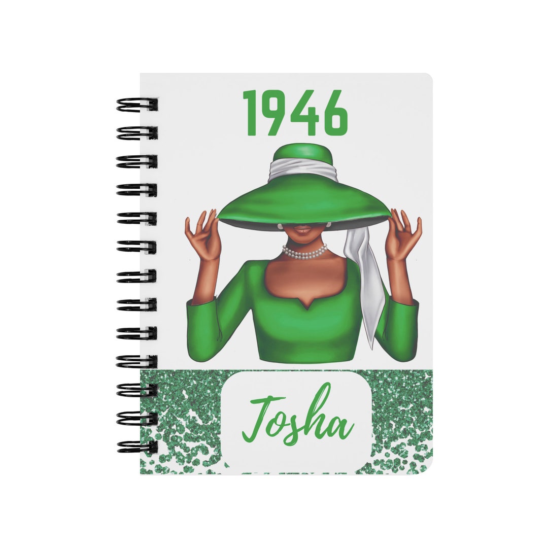 Custom 1946 Green and White Notebook, Note Book for Black Women - Etsy