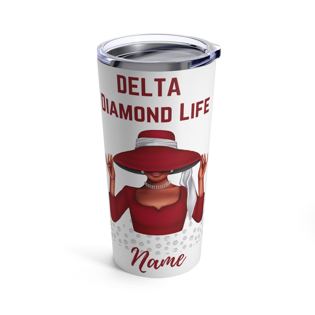 Delta Diamond Life Tumbler 20oz, Personalized Crimson and Cream Tumbler ...