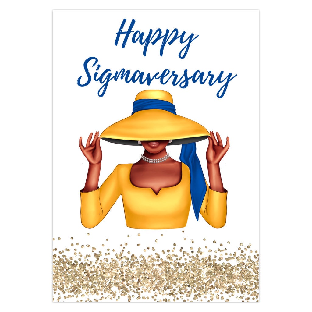 Happy Sigmaversary Card, Sigma Gamma Rho Inspired Greeting Card, Blue ...