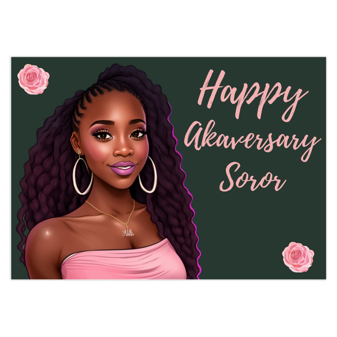 Akaversary Soror Folded Card, Sorority Inspired Greeting Card, Aka ...