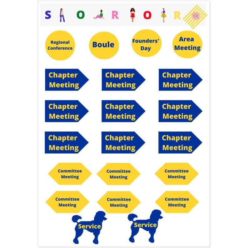 Sigma Gamma Rho Inspired Kiss Cut Stickers, Blue and Gold Stickers ...