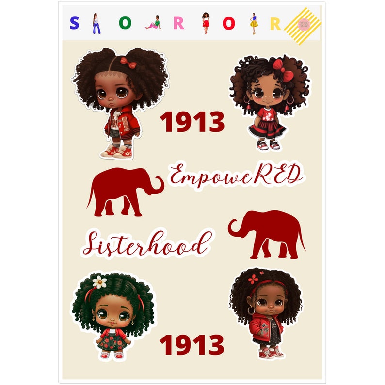 Delta Sigma Theta Inspired Kiss Cut Stickers Crimson and - Etsy