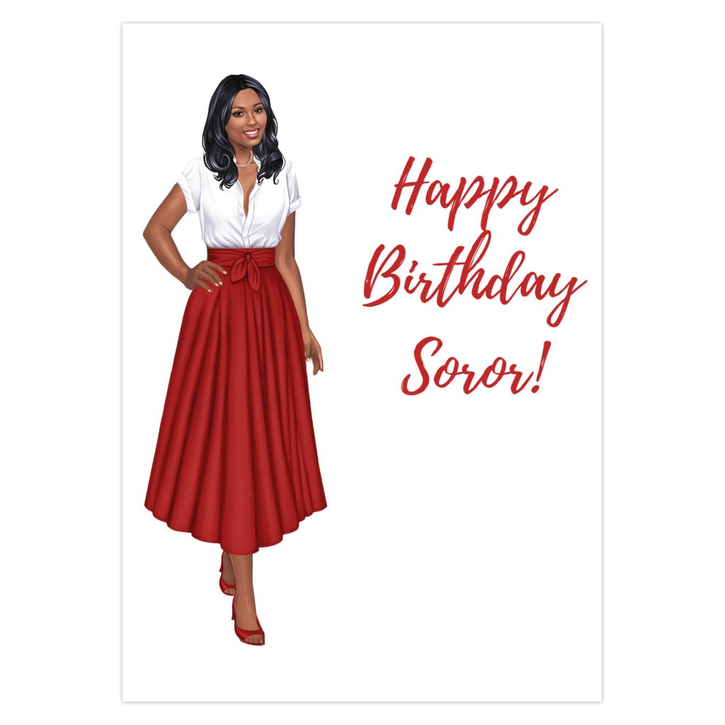 Happy Birthday Soror, Delta, Delta Sigma Theta Sorority Inspired Folded ...