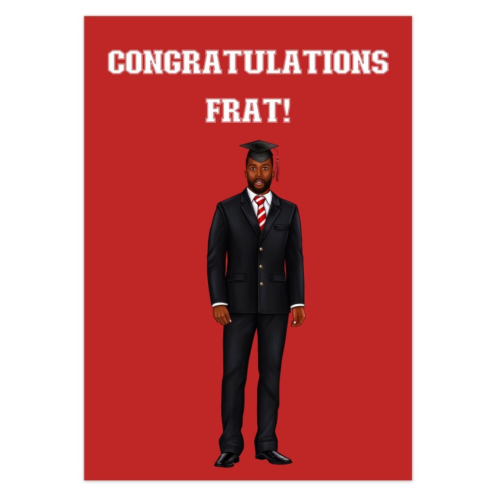 Crimson and Cream Fraternity Graduation Card, Congratulations Frat 1911 ...