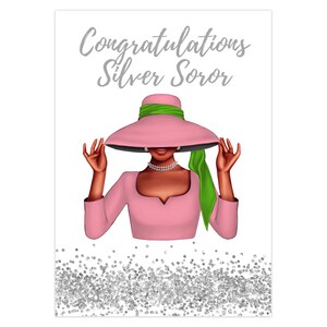 Akaversary Card, Silver Soror Alpha Kappa Alpha Inspired Greeting Card ...